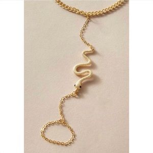 Jewelry | Gold Snake Ring Bracelet Hand Chain | Poshmark